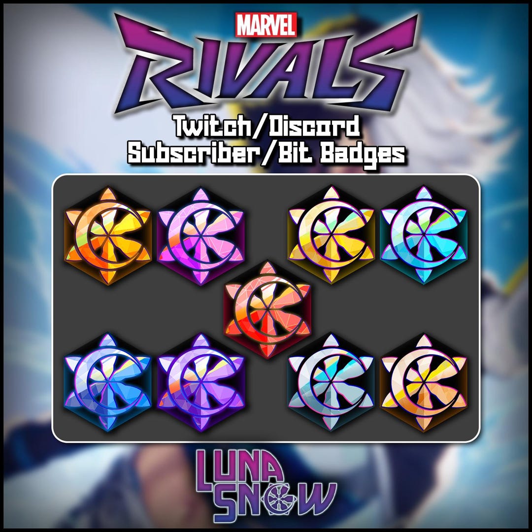 Marvel Rivals Luna Snow Sub Badges for Twitch, Bit Badges, Ranked Icons ...