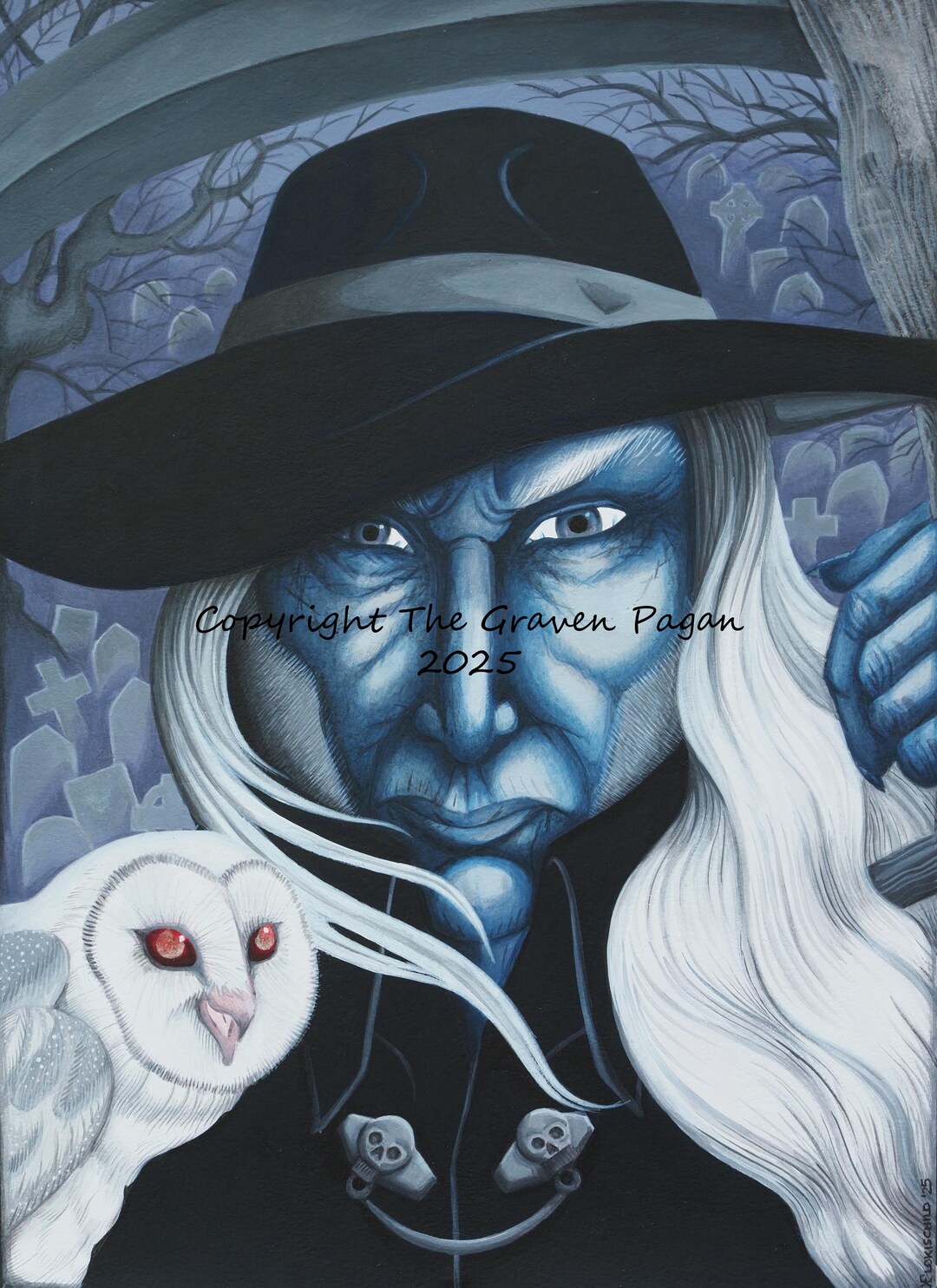 A5, A4, A3 PRINTS, the Ankou, Painting, Folklore, Pagan Art, Goth - Etsy