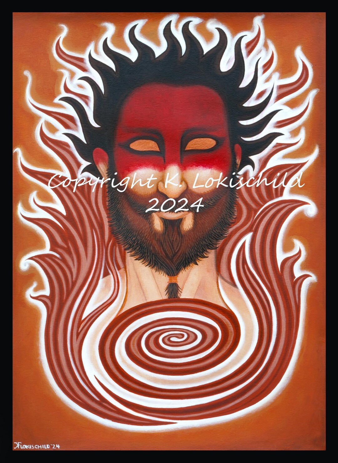 Logi, Fire God, Art Print, Painting, Original Art - Etsy