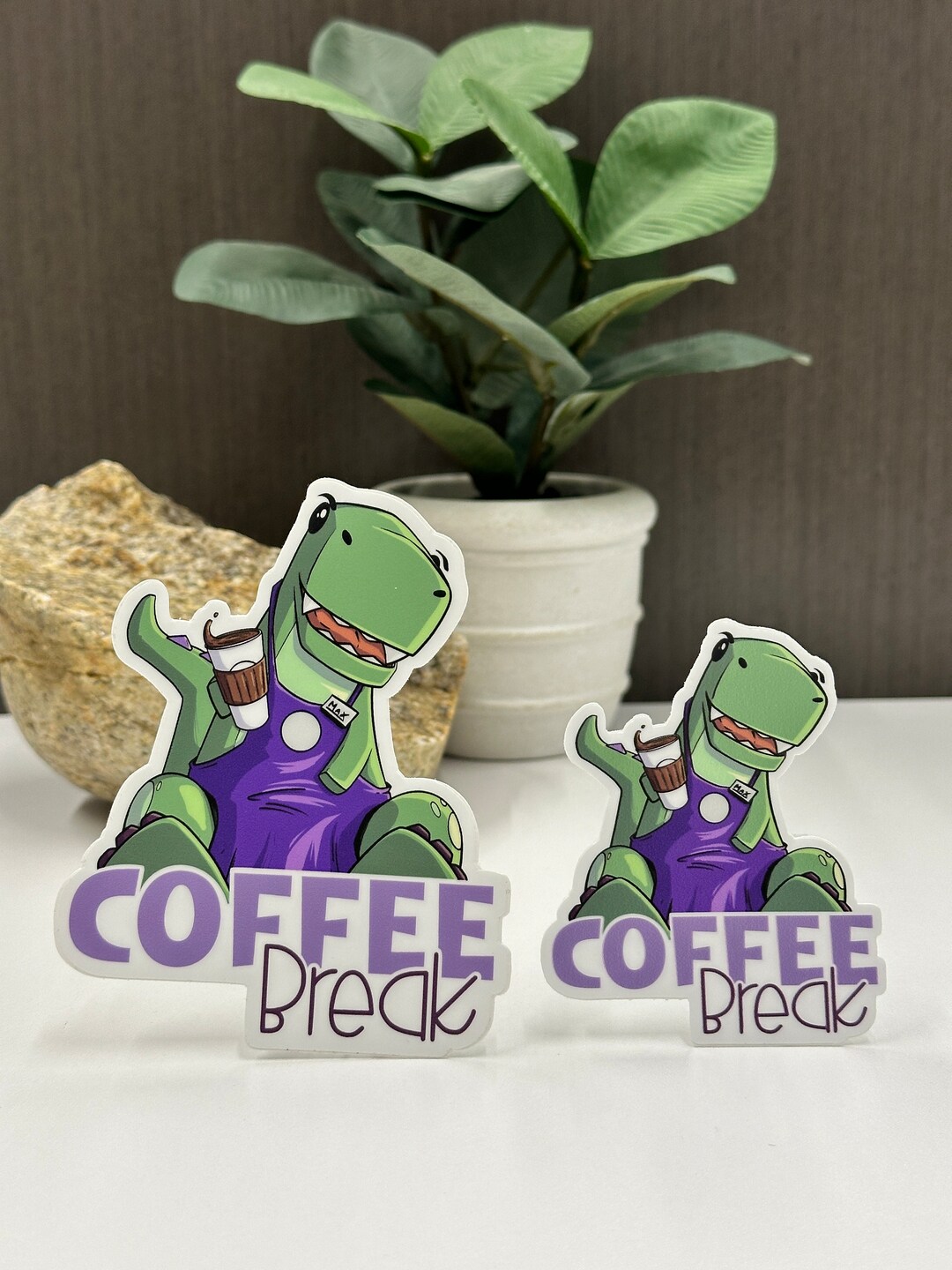 T-rex Coffee Break Waterproof Sticker: Jurassic Fun - Etsy