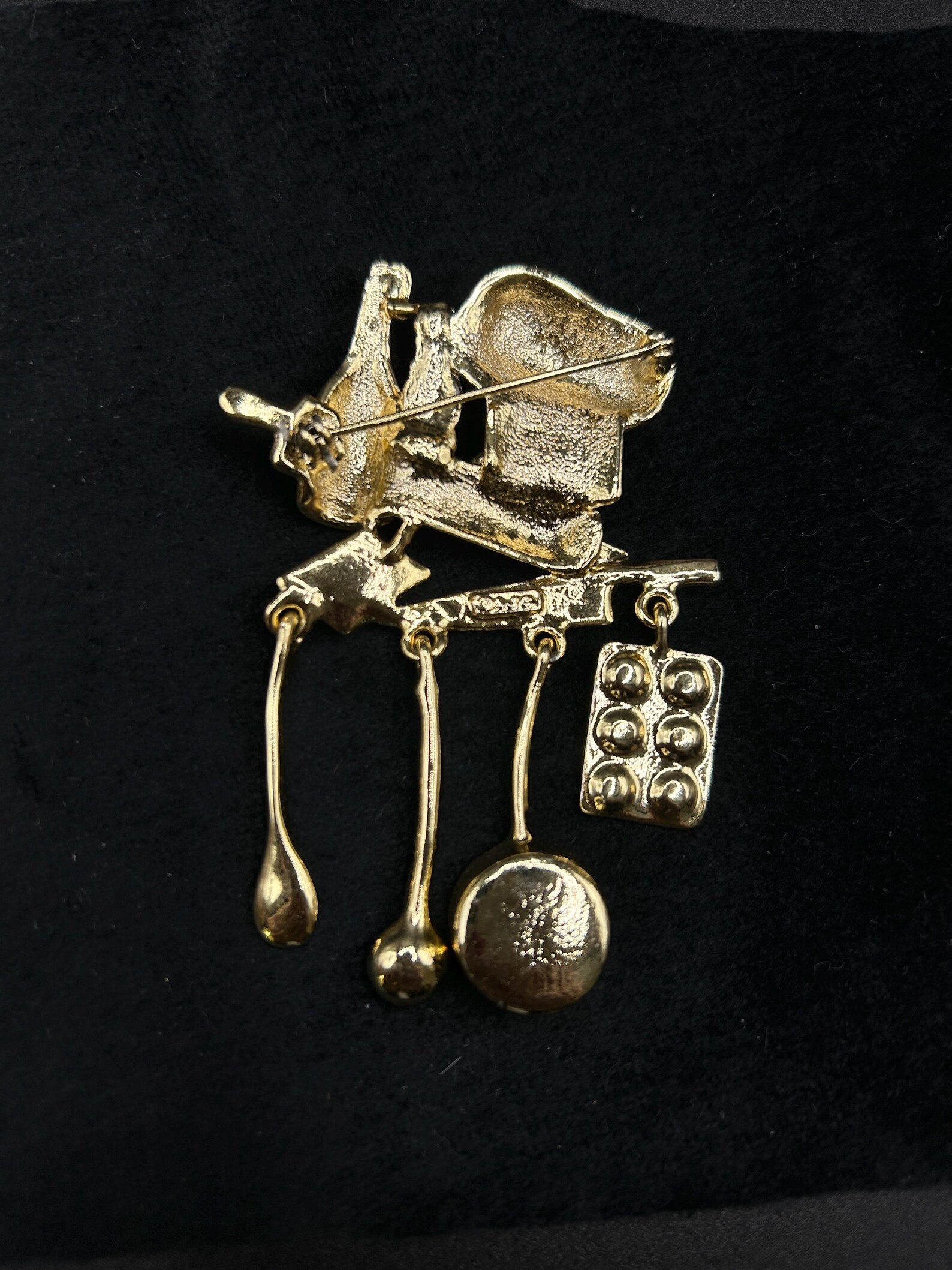 AJC Vintage Chef Pin Brooch Brushed Gold Culinary Cooking - Etsy