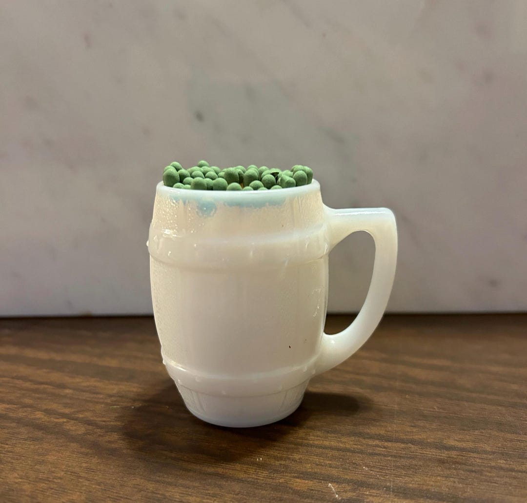 Unique Match Holder and Striker Milk Glass Beer Mug MATCHES INCLUDED - Etsy