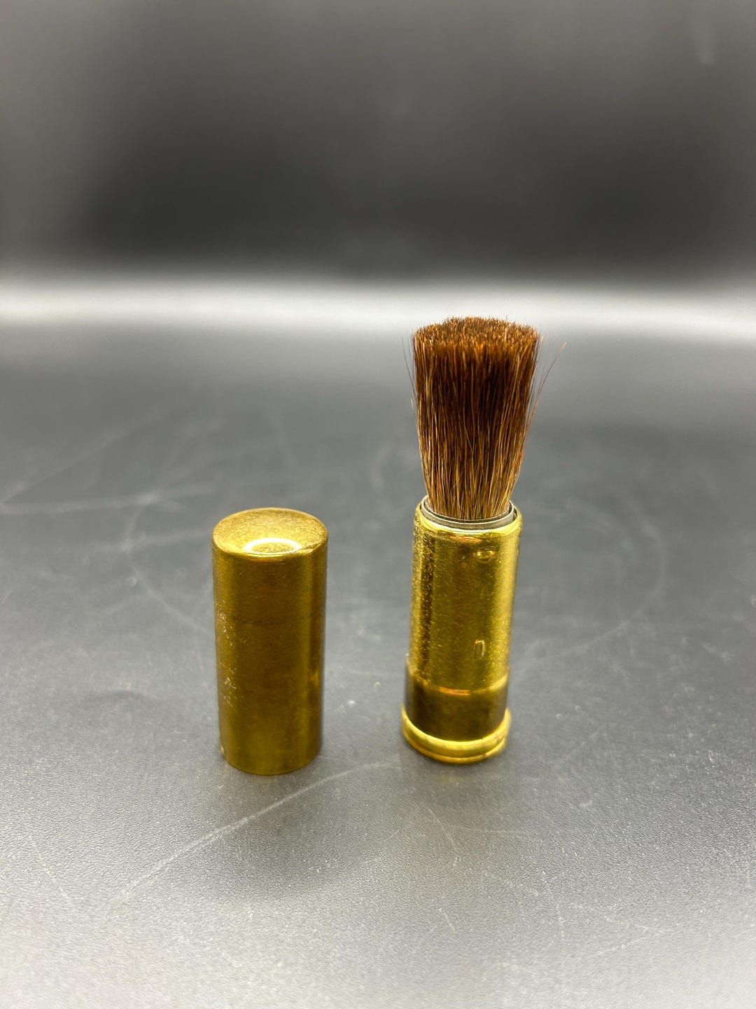 Vintage 1950's Gold Toned Travel Compact Blush Brush - Etsy