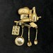 AJC Vintage Chef Pin Brooch Brushed Gold Culinary Cooking - Etsy