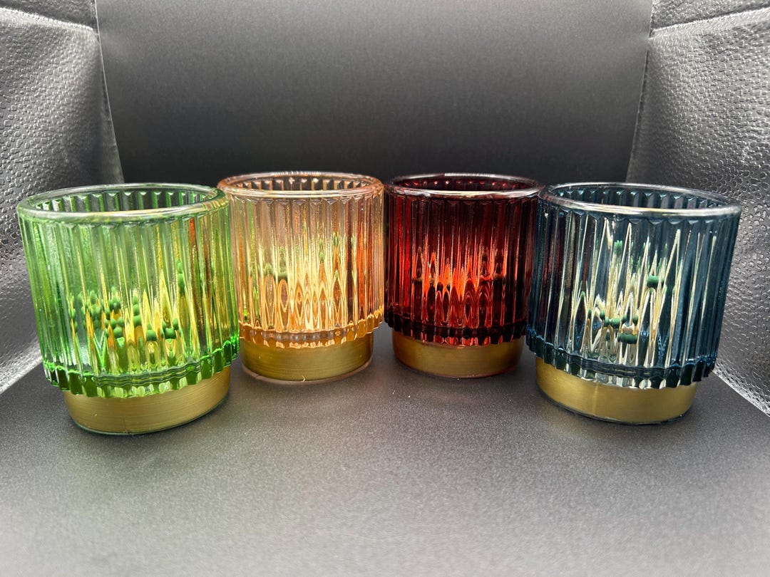 Unique Colored and Ribbed Glass Match Holder and Striker MATCHES ...