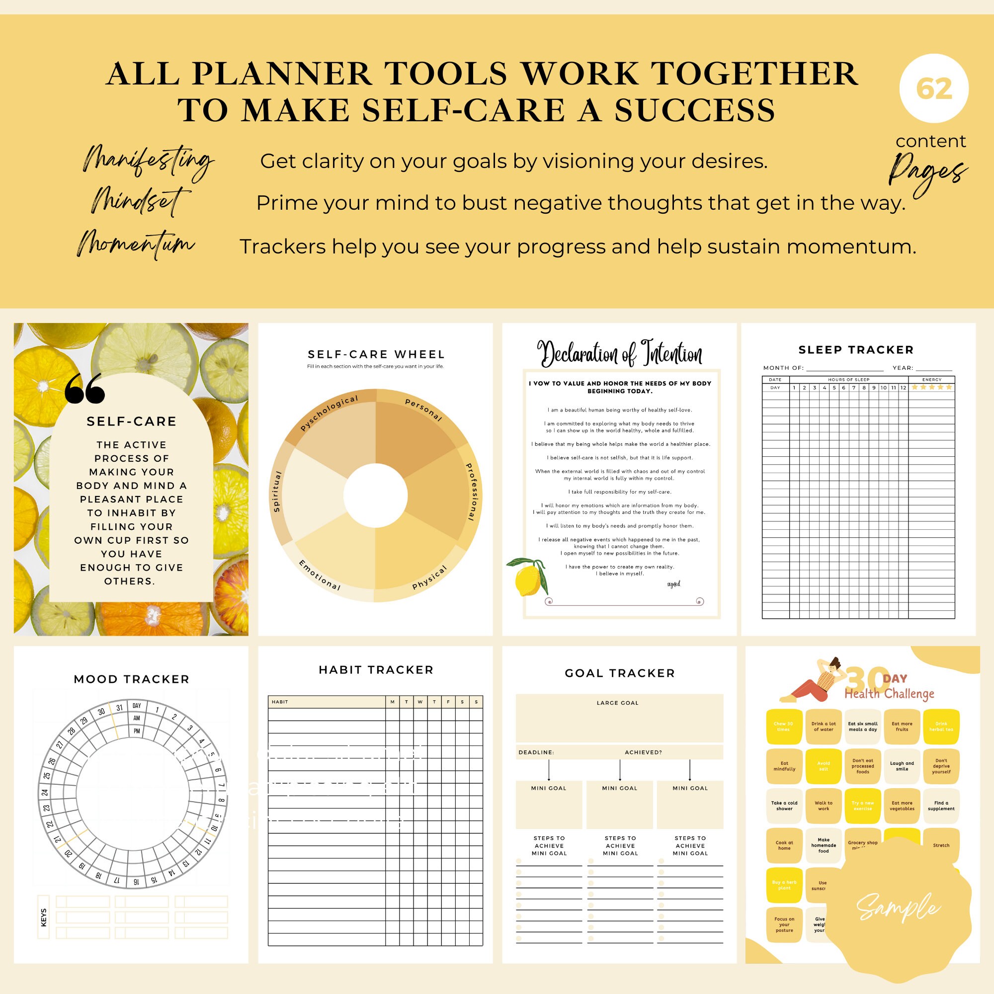 Self Care Planner Printable| INSTANT DOWNLOAD| Wellness Planner | Self ...