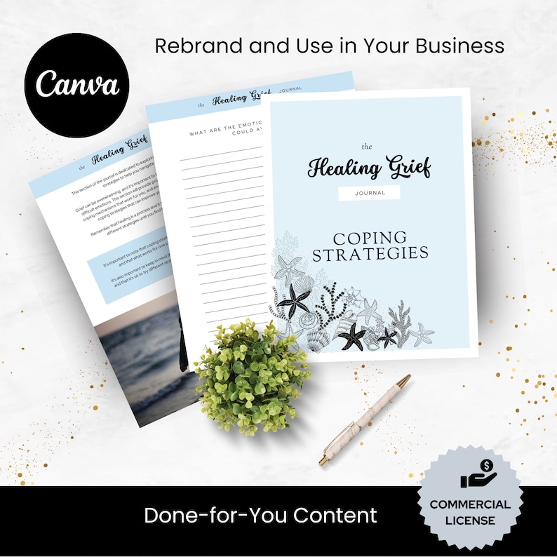 Digital Grief Therapy Journal Canva Template Coping With Grief and Loss ...