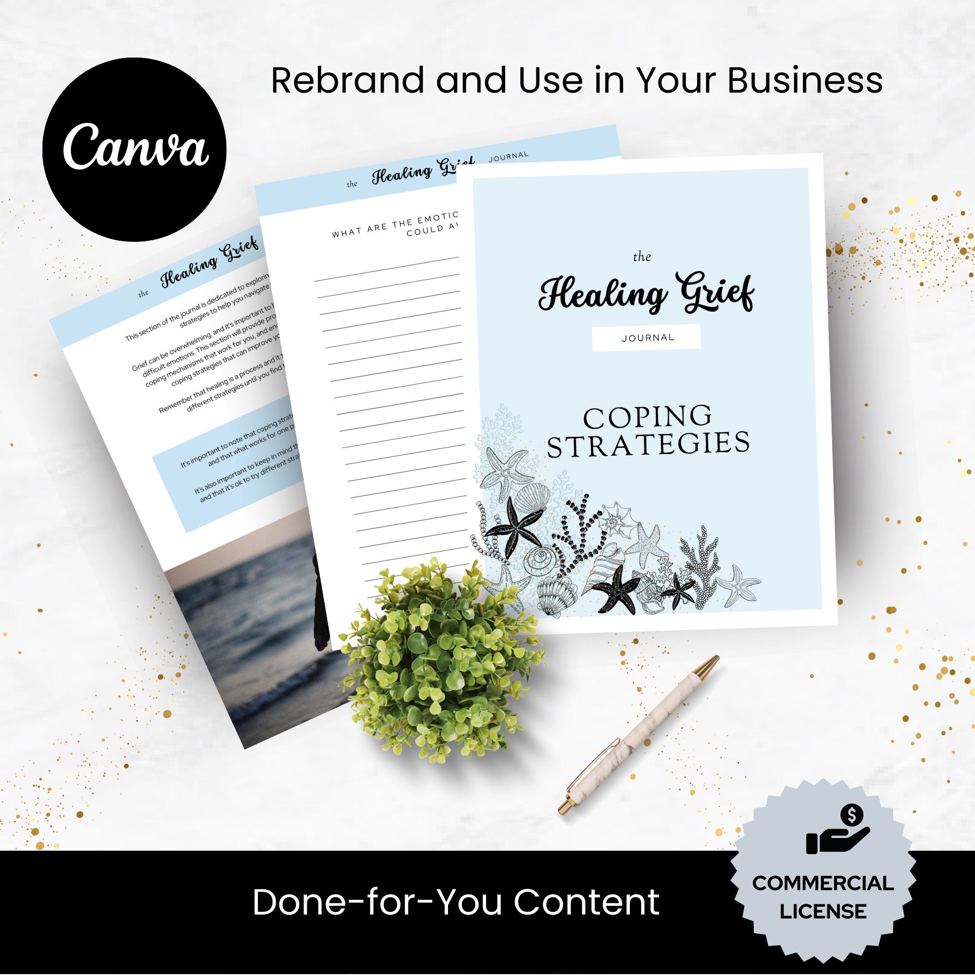 Digital Grief Therapy Journal Canva Template Coping With Grief and Loss ...