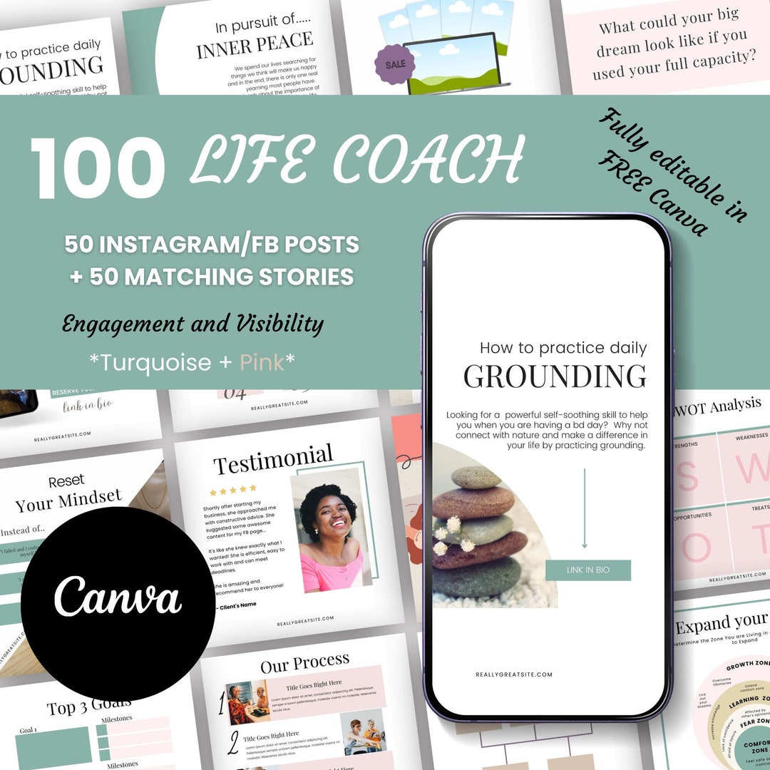 Life Coach Templates |editable Canva Template | Insta Stories ...