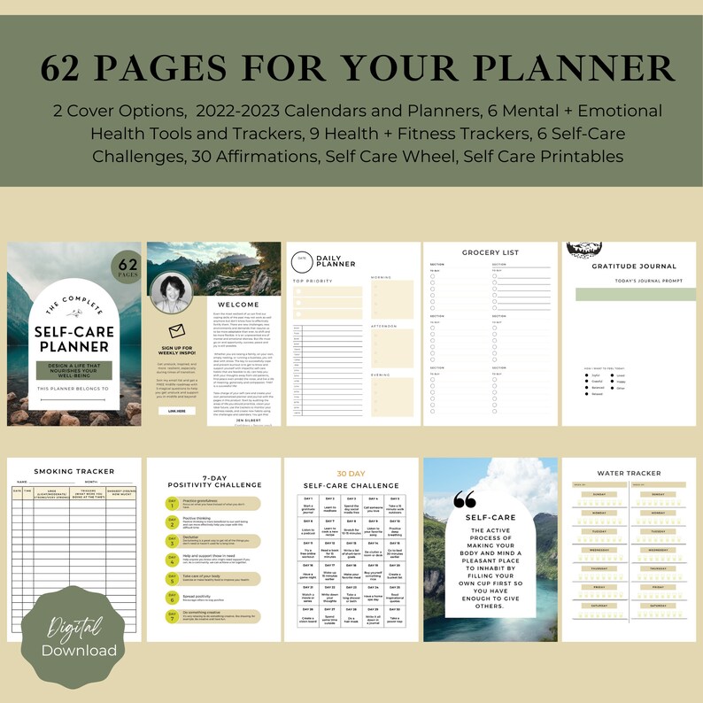 Self Care Planner Printable| INSTANT Download|wellness Planner | Self ...