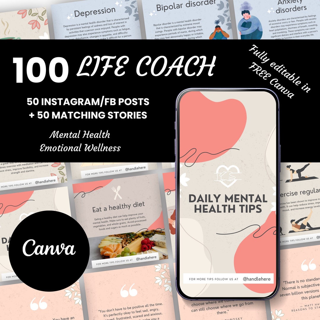Life Coach Templates | Emotional Wellness Social Media| Stories ...