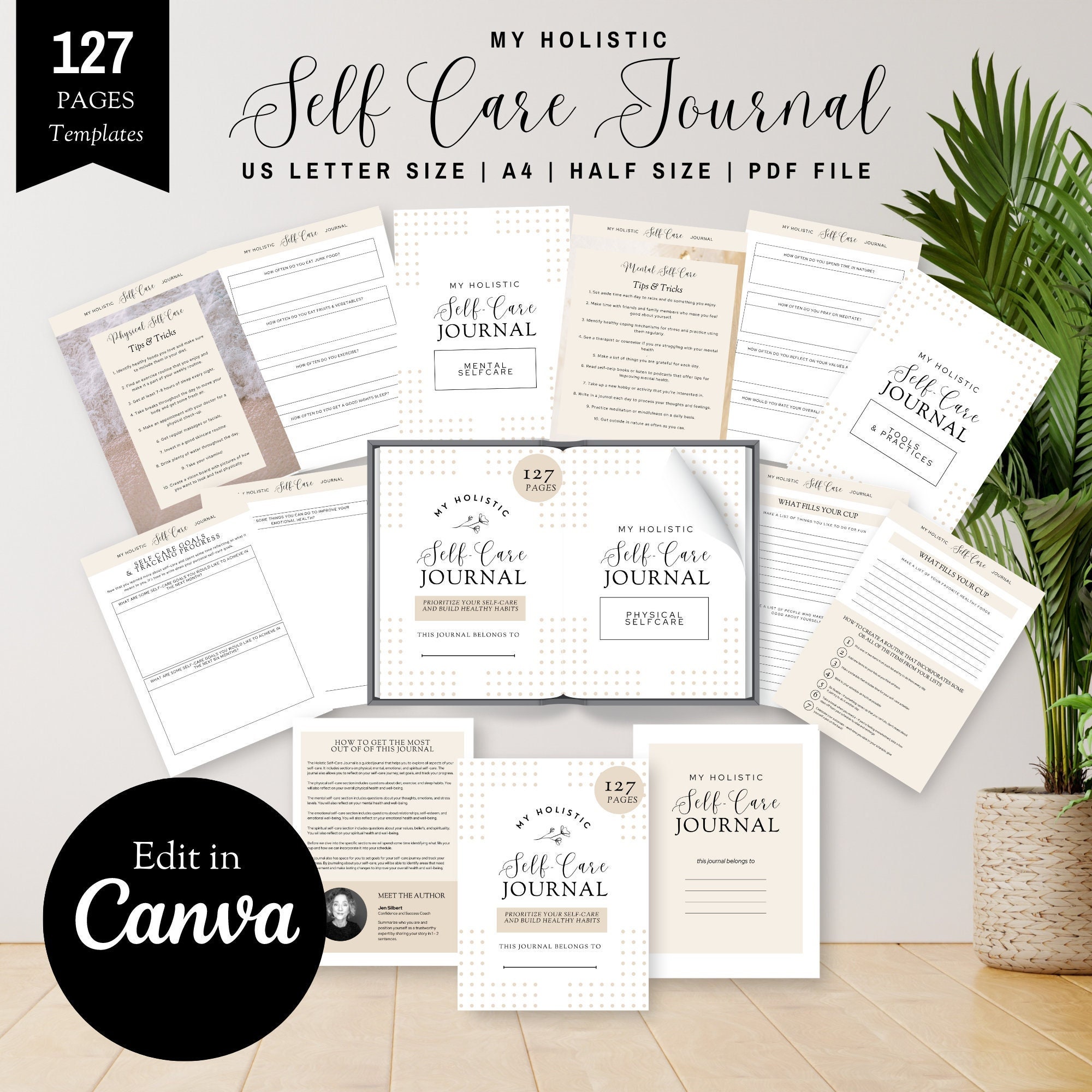 Self Care Journal Editable Templates Wellness Planner self Care Planner ...