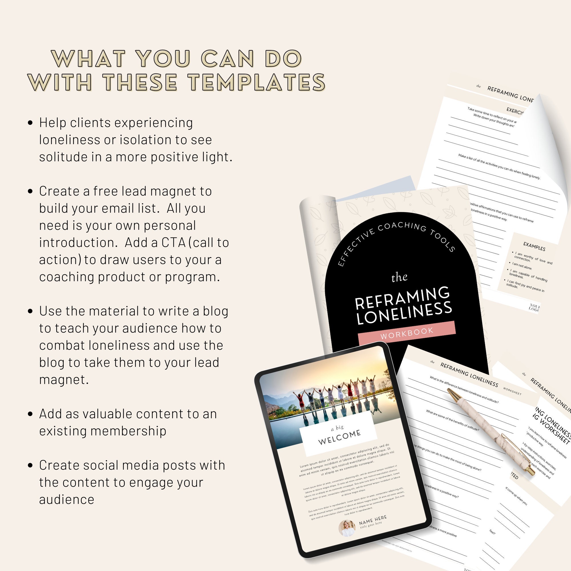 Life Coaching Worksheets |canva Template Life Coach | Coach Lead Magnet ...