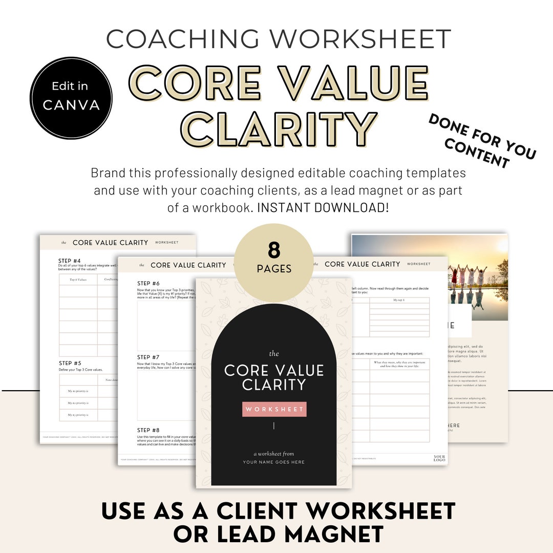 Life Coaching Worksheets |canva Template Life Coach | Coach Lead Magnet ...