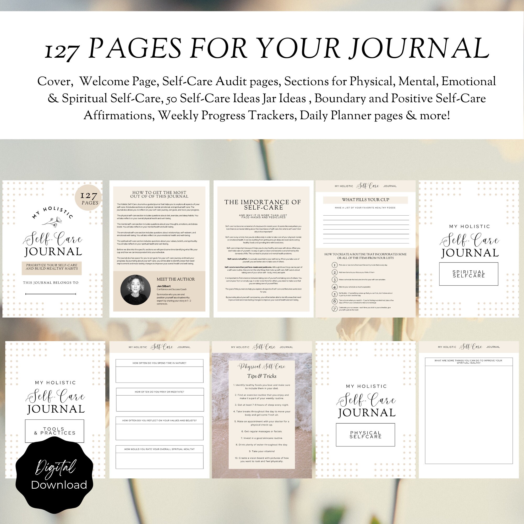 Self Care Journal Editable Templates Wellness Planner self Care Planner ...