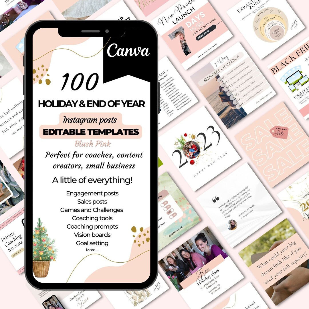 Christmas IG Post Templates| New Year Templates for Coaches| Canva ...