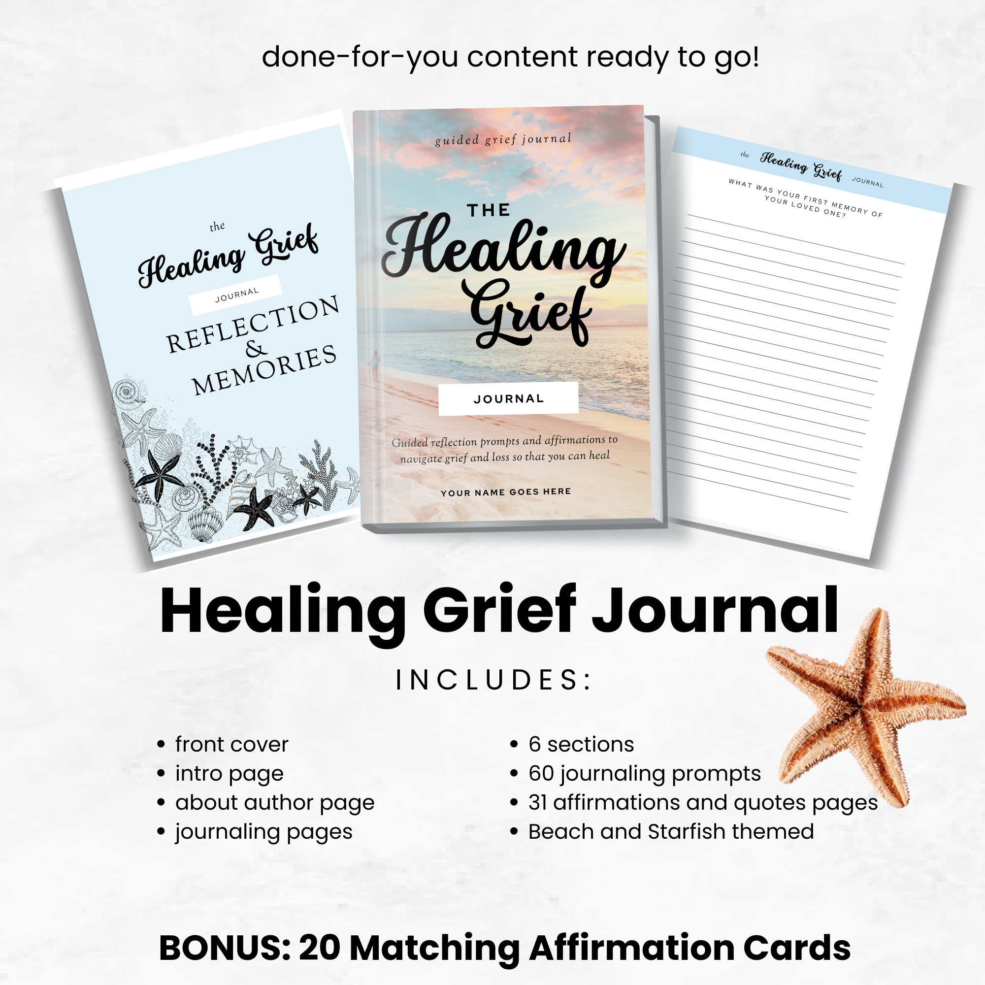 Digital Grief Therapy Journal Canva Template Coping With Grief and Loss ...