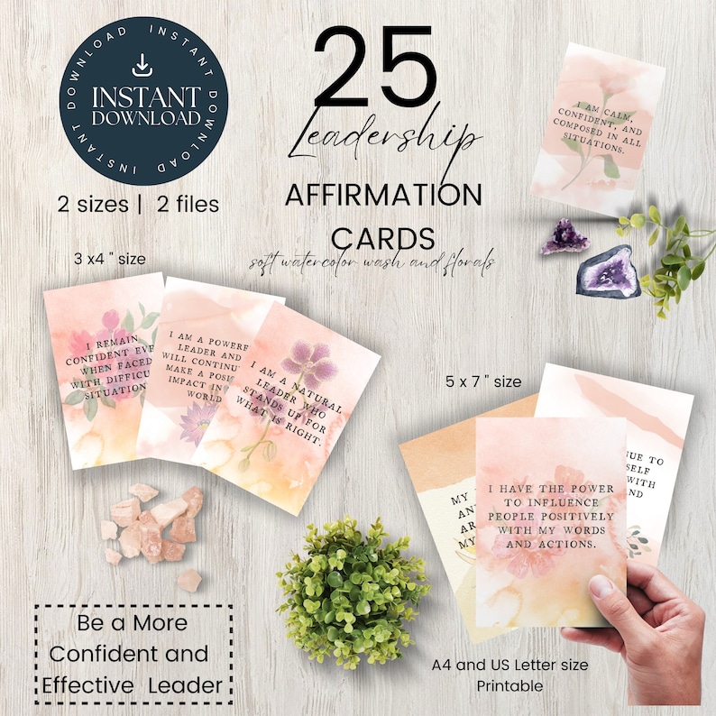 25 Positive Affirmation Cards|mindfulness| Words of Affirmation ...