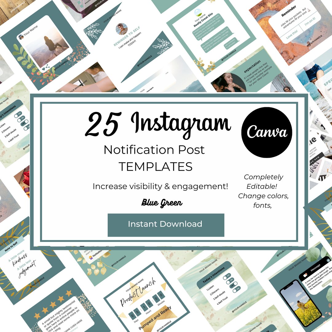 25 Instagram Post Notificationtemplates | INSTANT DOWNLOAD | Editable ...