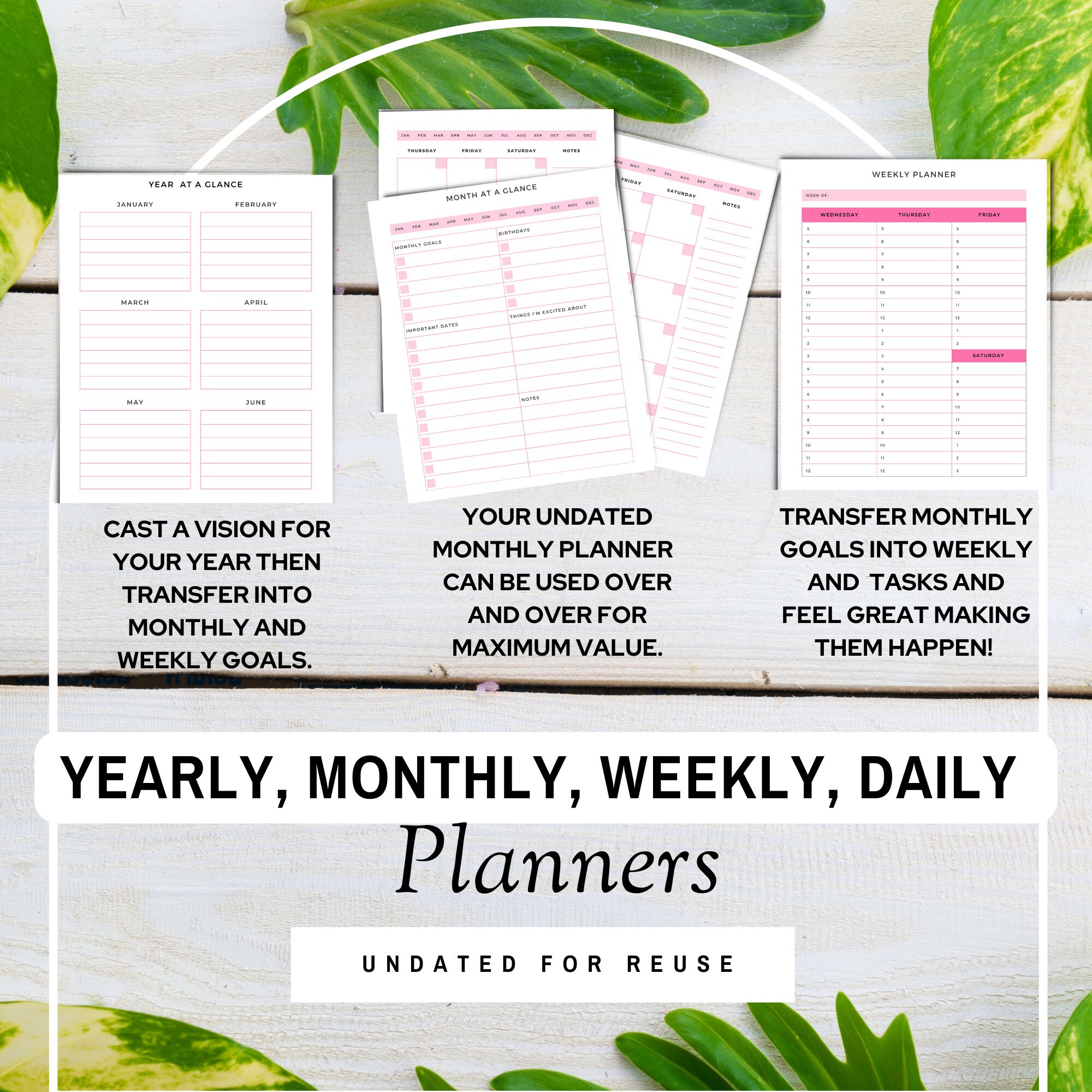 2023 Printable Planner Bundle | Daily Weekly Monthly Planner| Printable ...