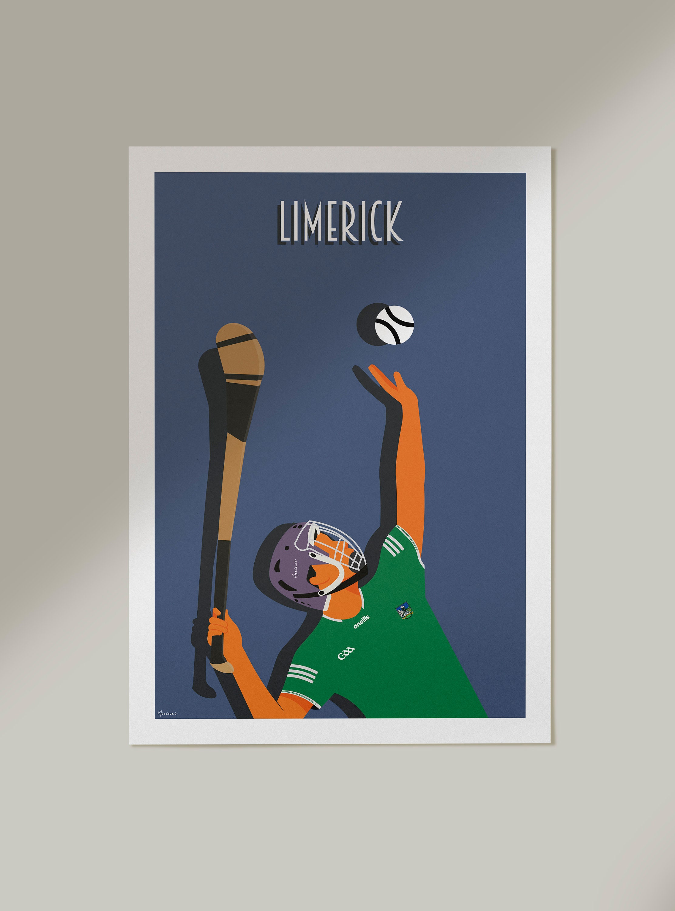 Limerick Hurler Hurling Poster - Etsy