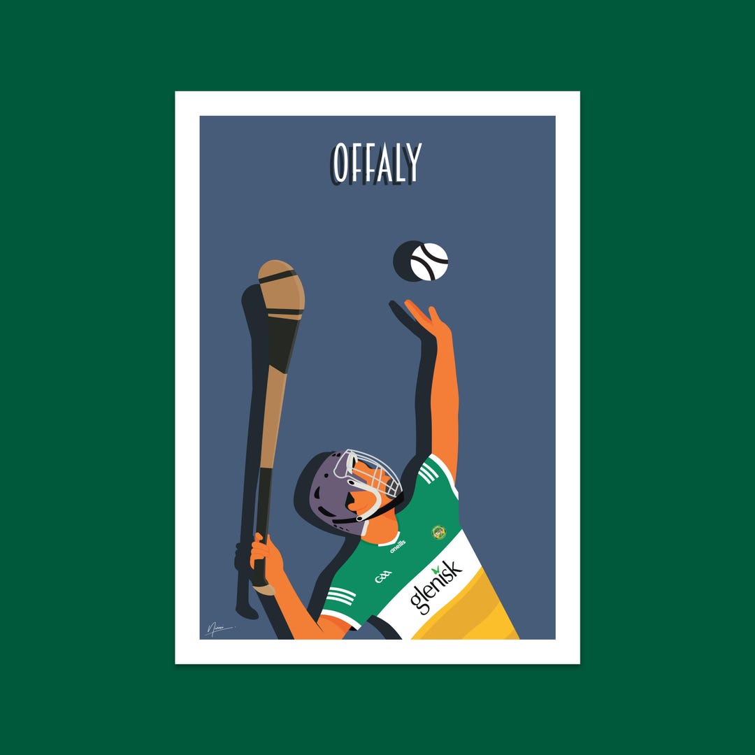 Offaly Hurler - Hurling Poster - Etsy