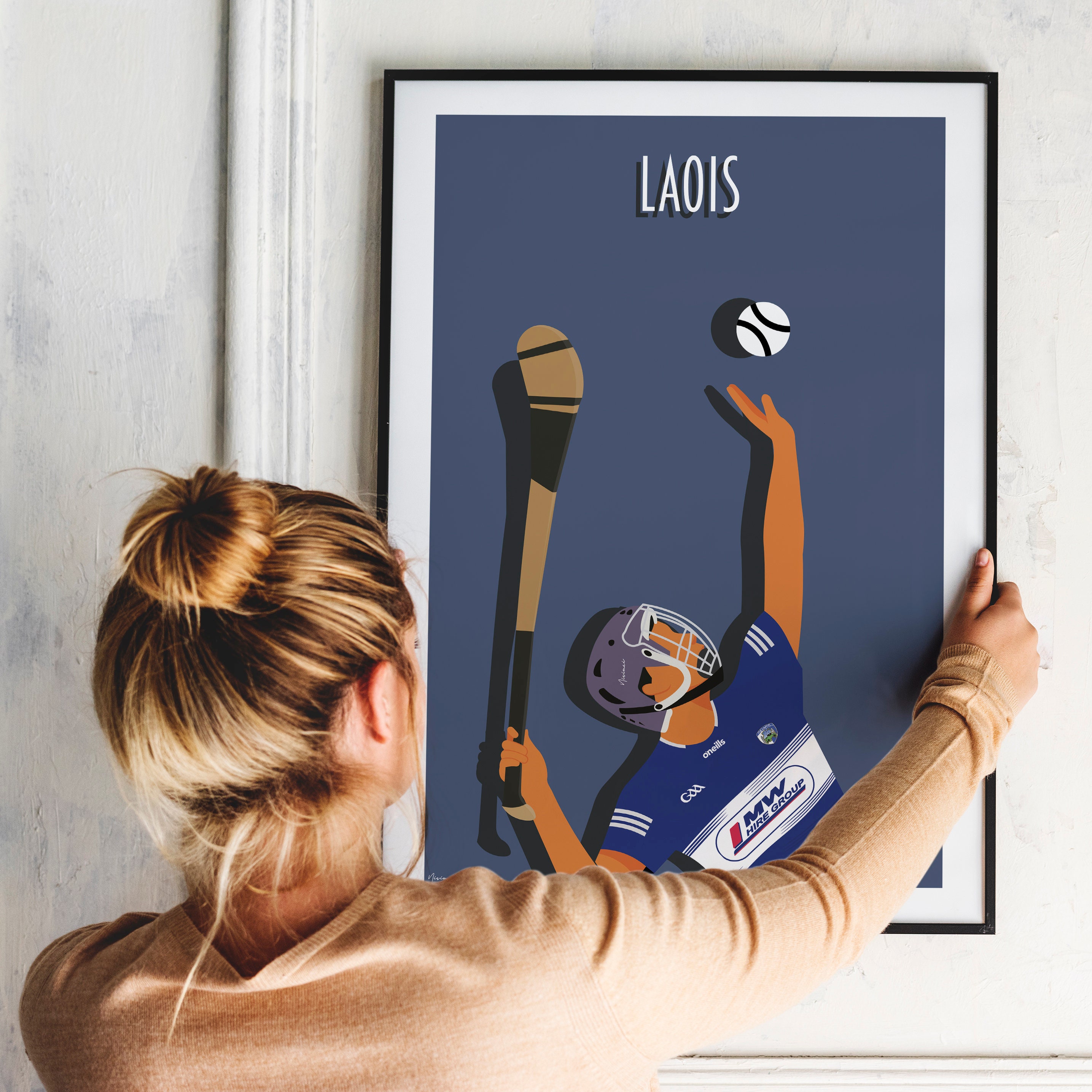 Laois Hurler Hurling Poster - Etsy