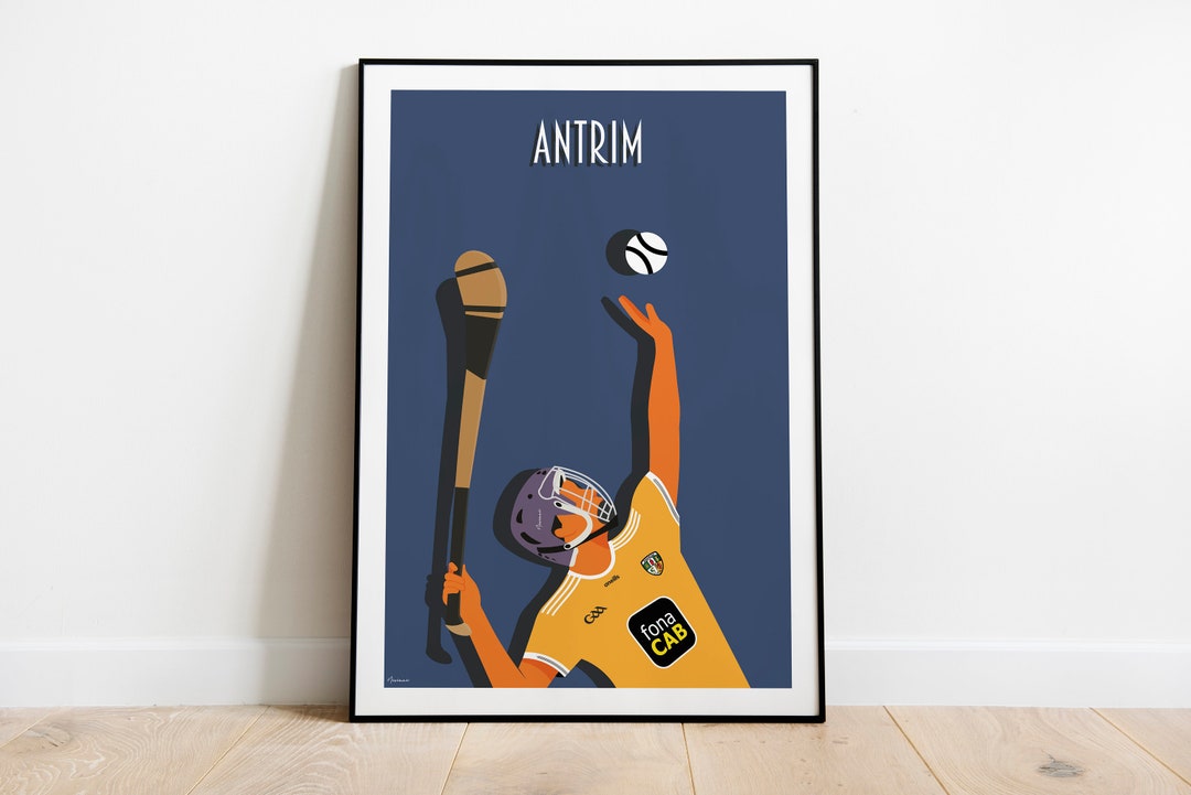 Antrim Hurler Hurling Poster - Etsy