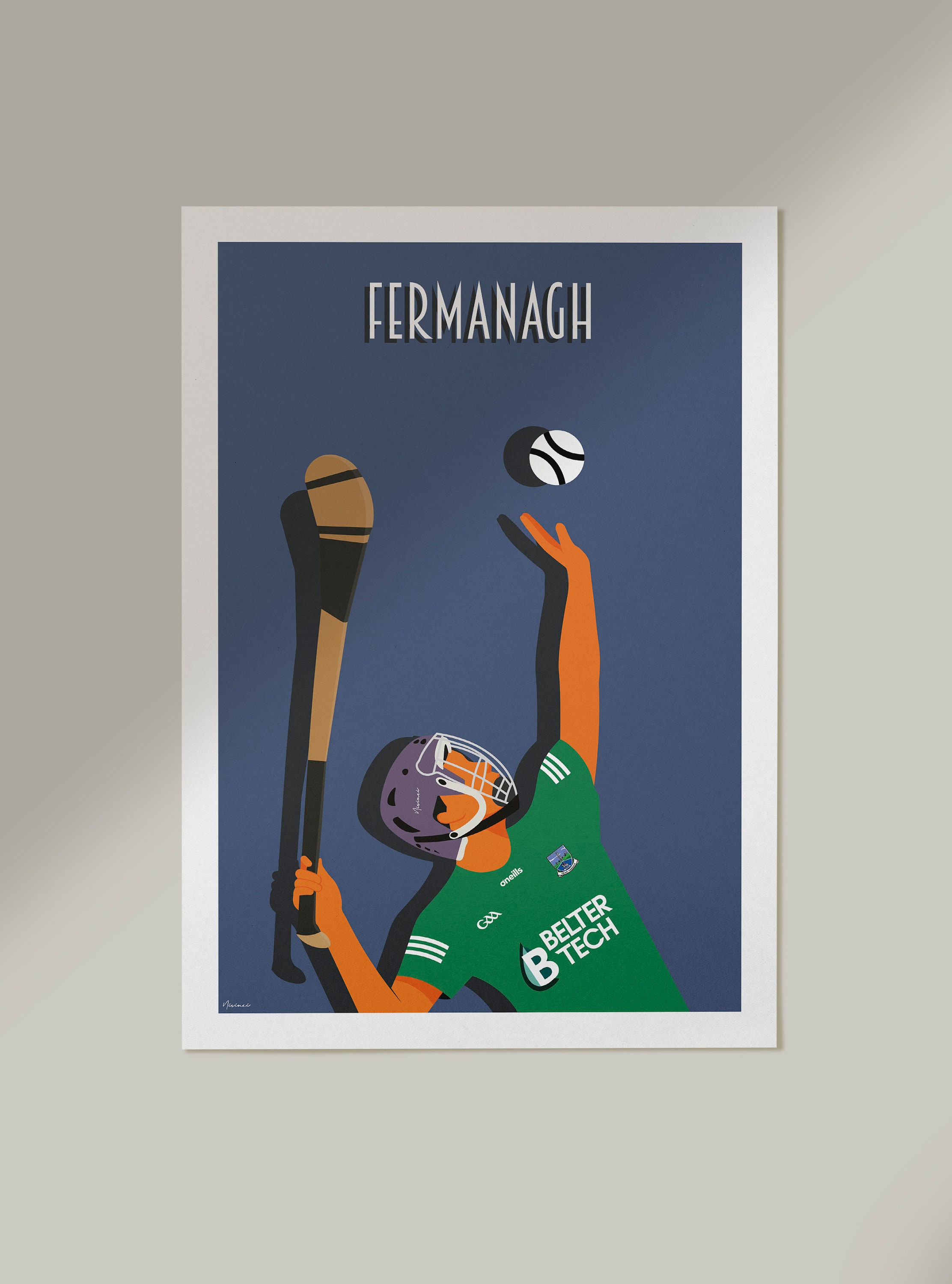 Fermanagh Hurler Hurling Poster - Etsy