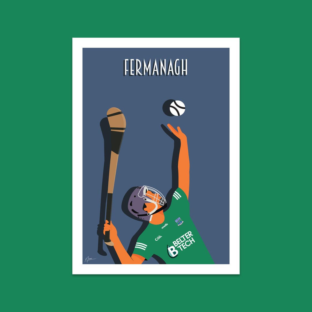 Fermanagh Hurler - Hurling Poster - Etsy