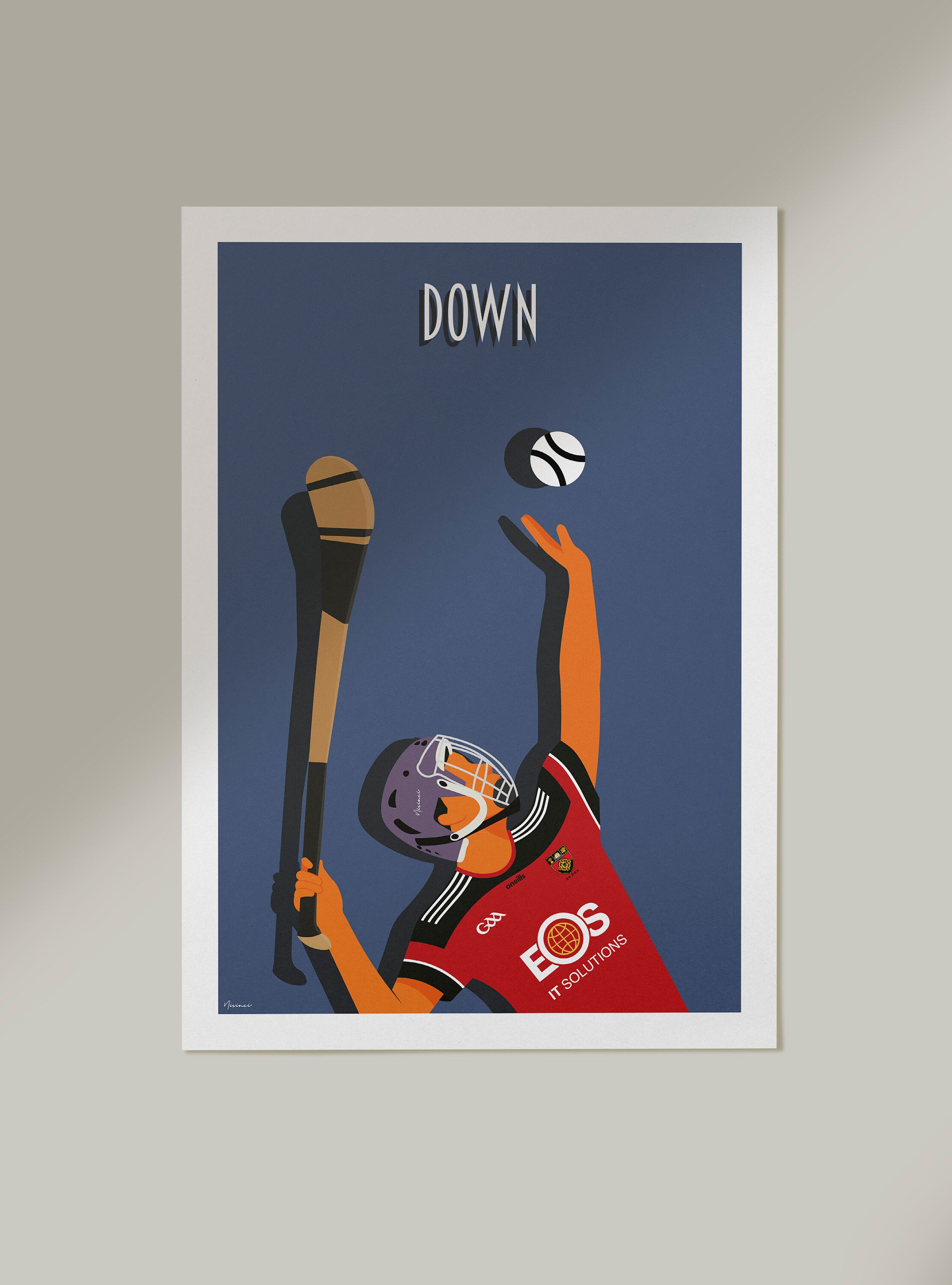 Down Hurler Hurling Poster - Etsy