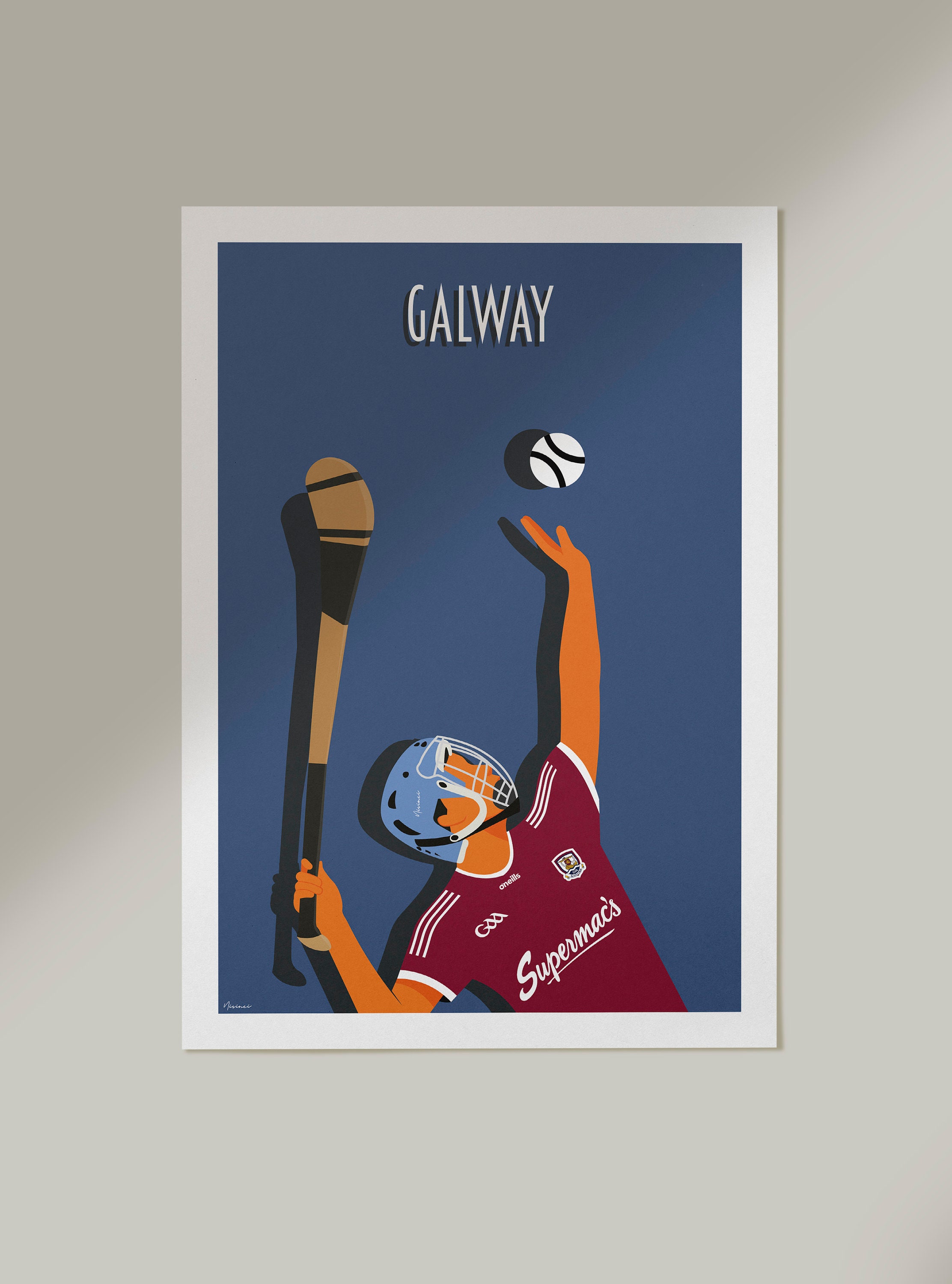 Galway Hurler Hurling Poster - Etsy
