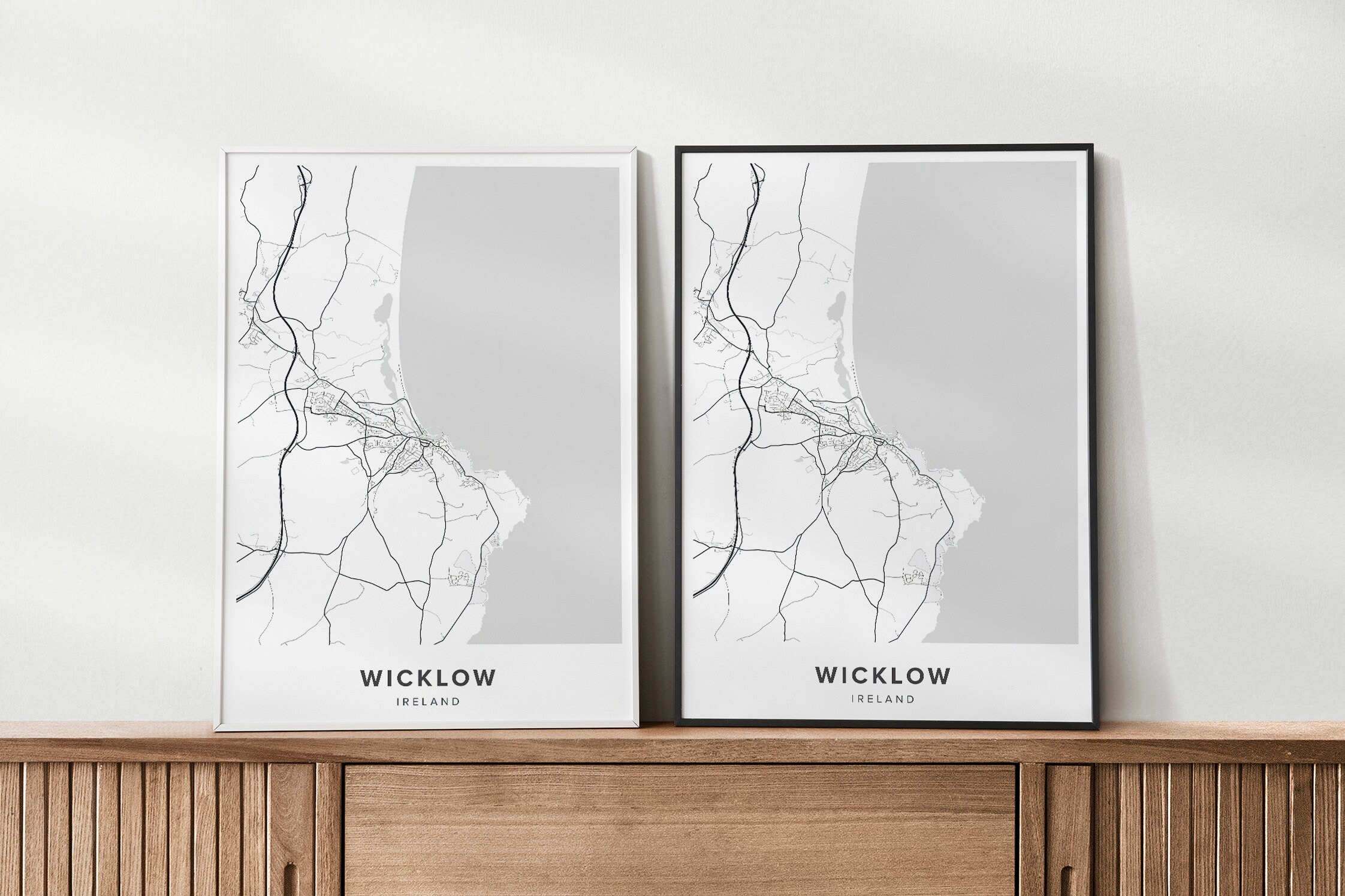 Wicklow Wicklow Road Map Wicklow Map Print Wicklow Poster Wicklow Print ...