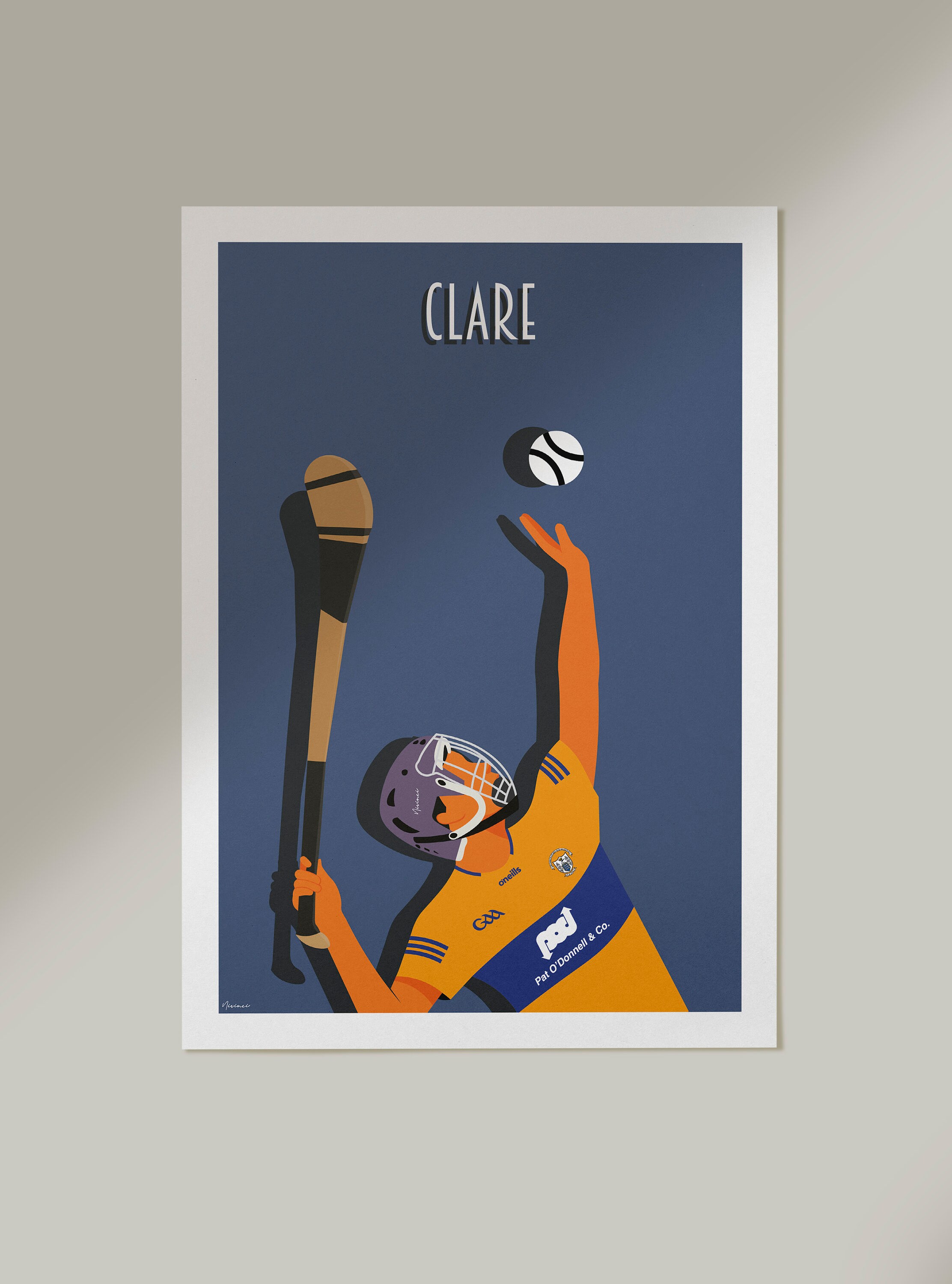Clare Hurler Hurling Poster - Etsy Ireland