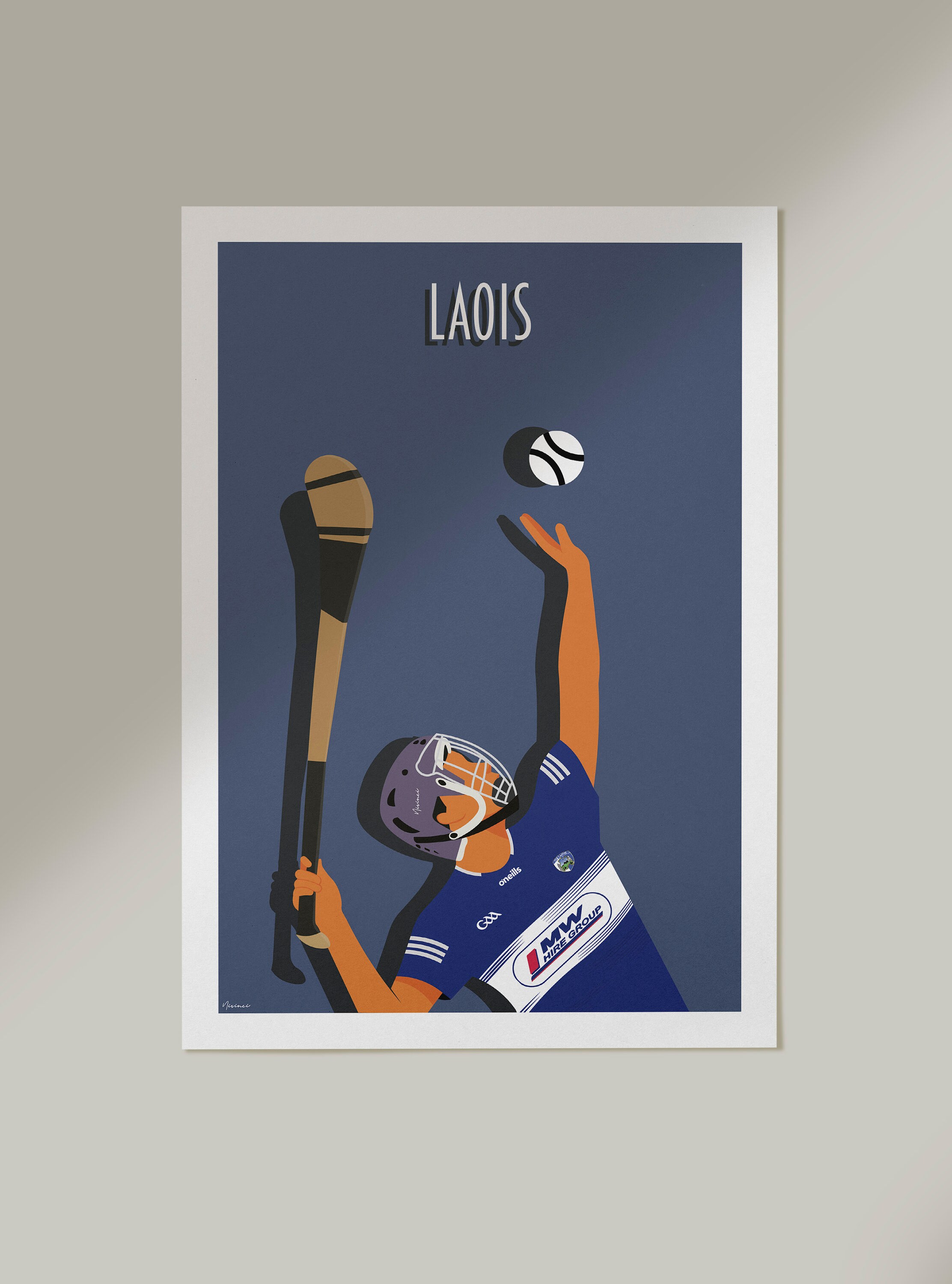 Laois Hurler Hurling Poster - Etsy