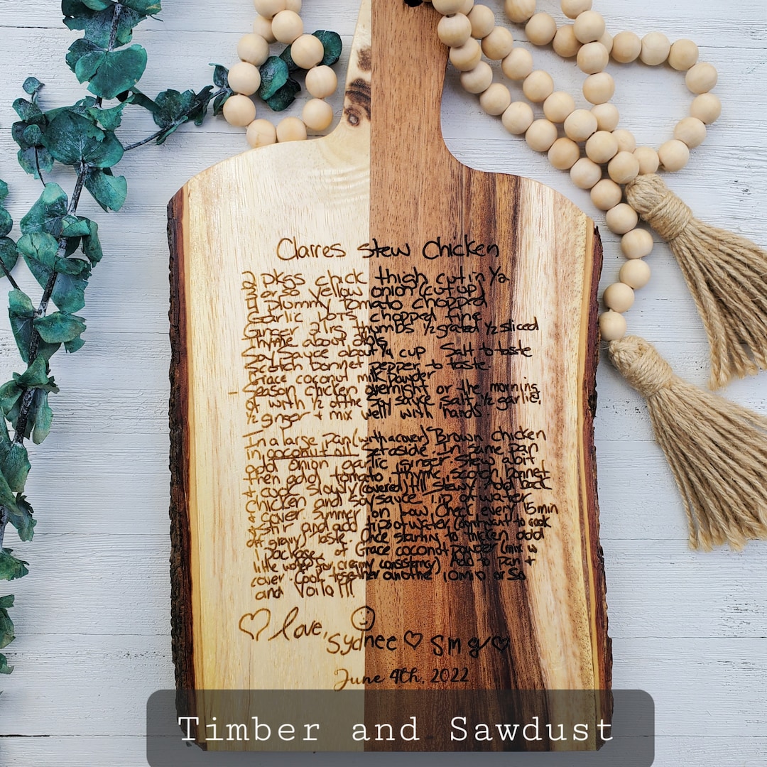 Handwritten Recipe Cutting Board, Custom Personalized Recipe Cutting ...