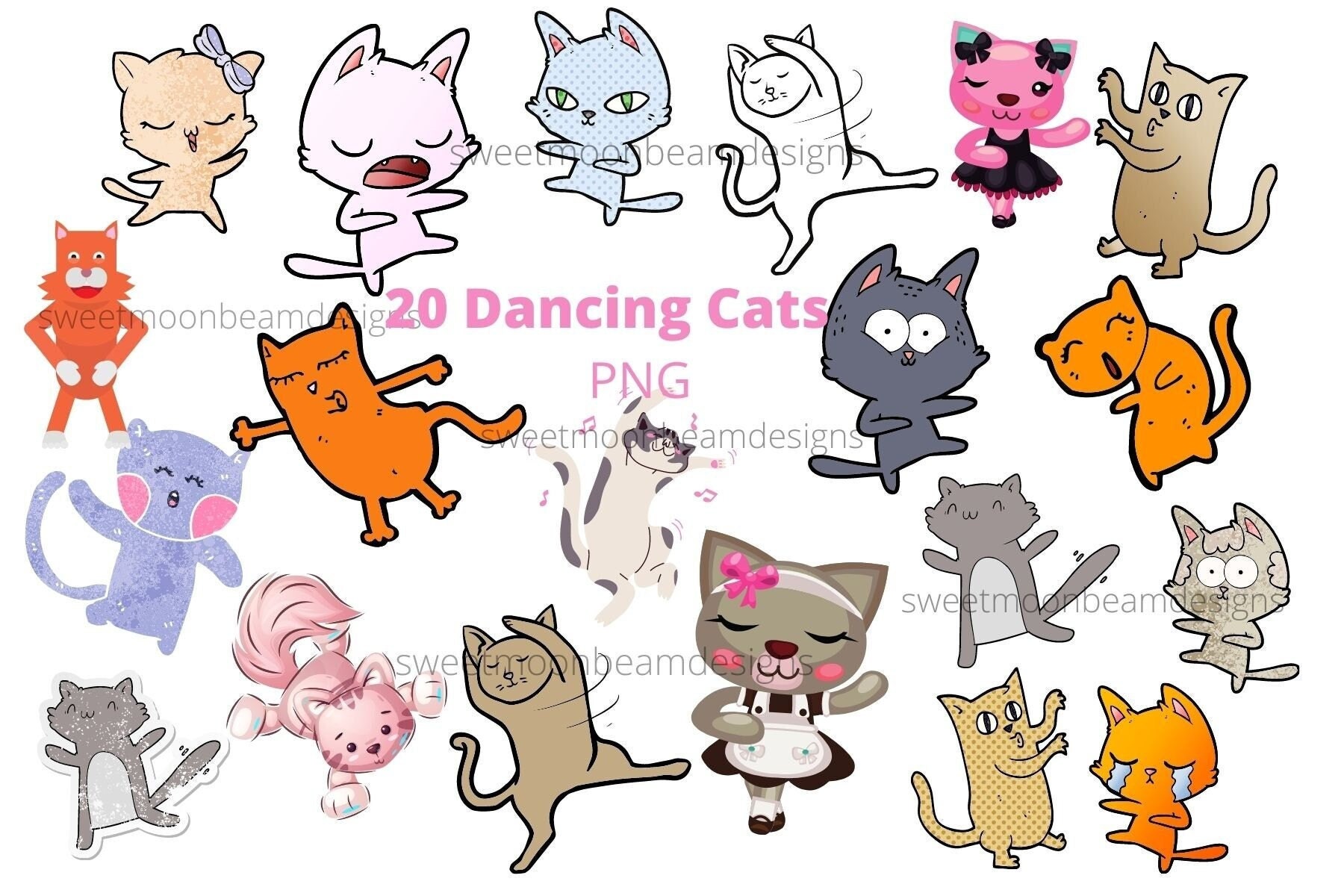Dancing Cats Clip Art