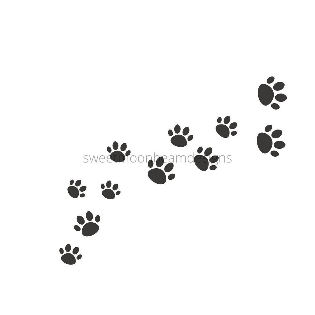 Dog Paw Print Tracks SVG PNG Cricut Vector Animal Digital Template ...