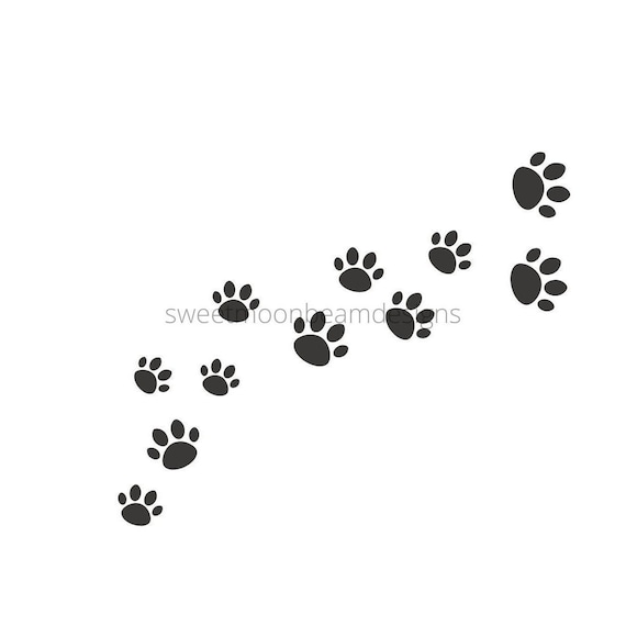Dog Paw Print Tracks SVG PNG Cricut Vector Animal Digital - Etsy