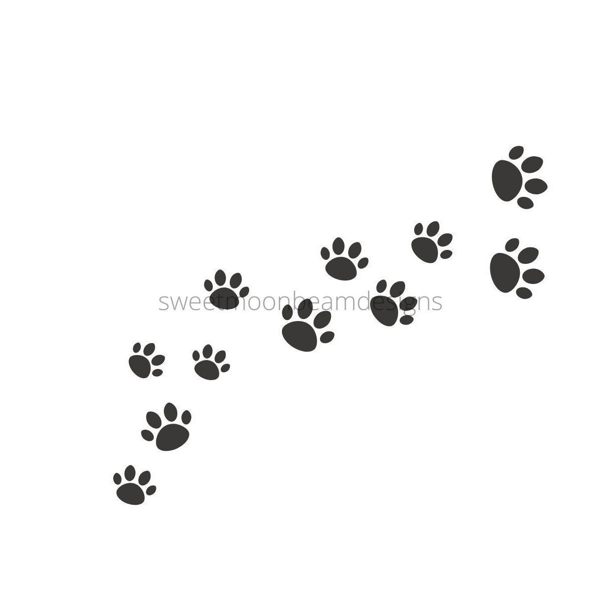 Dog Paw Print Tracks SVG PNG Cricut Vector Animal Digital Template ...
