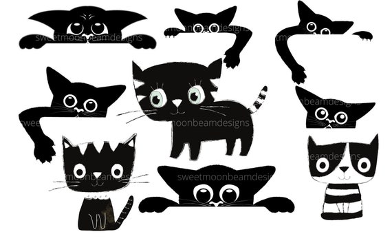 Cat Bundle Clipart Images Digital PNG SVG JPG Template - Etsy
