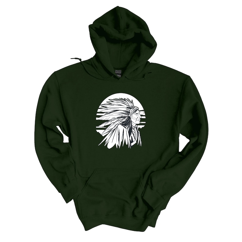 First Nations American Indian Chief Hoodie | Indigenous Sweater ...