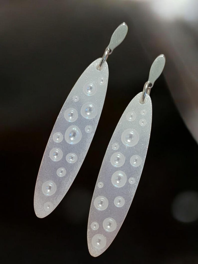Long Water Drop Earrings, Resin Jewelry - Etsy