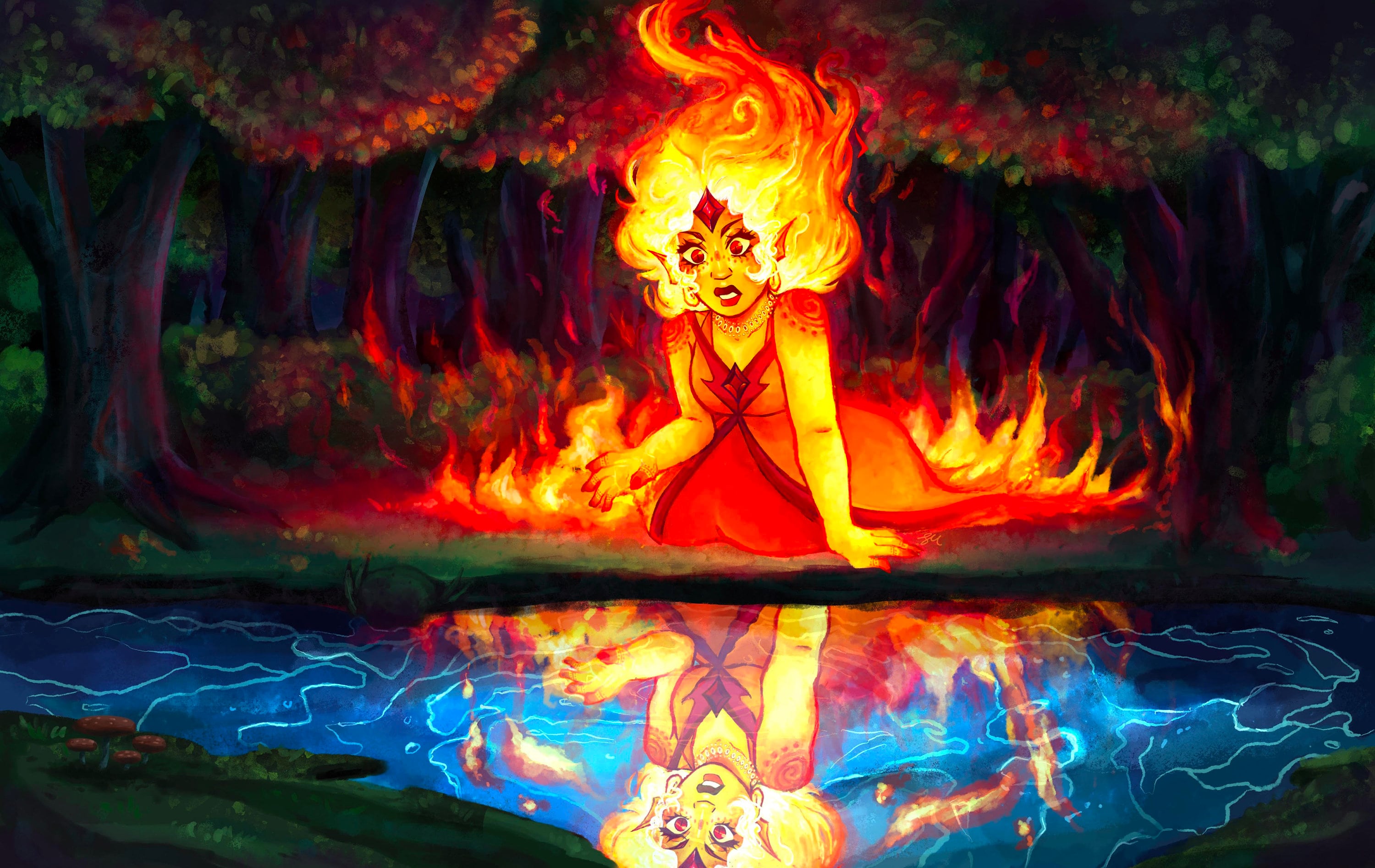 Flame Princess - Adventure Time | Digital Art Print - Etsy