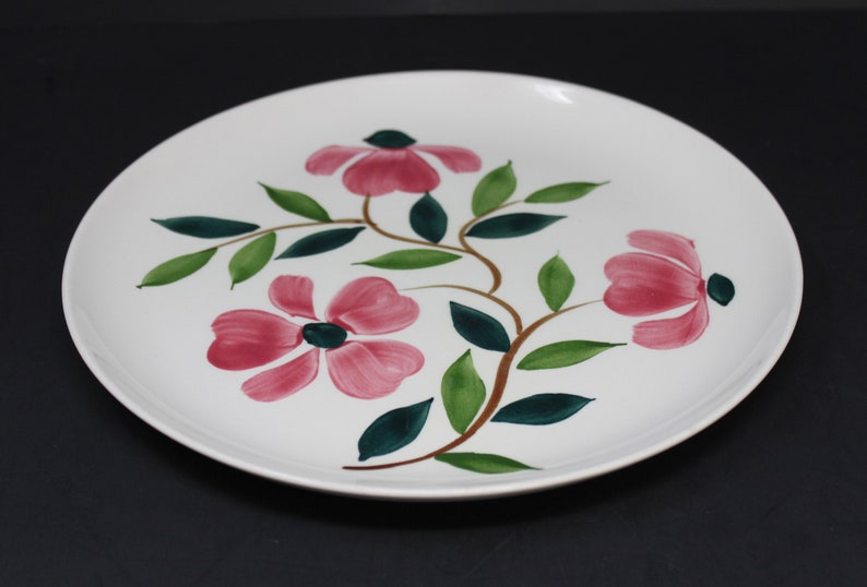 Vintage Rio Stetson China Hand-painted Plate; White With 3 Pink Flowers ...
