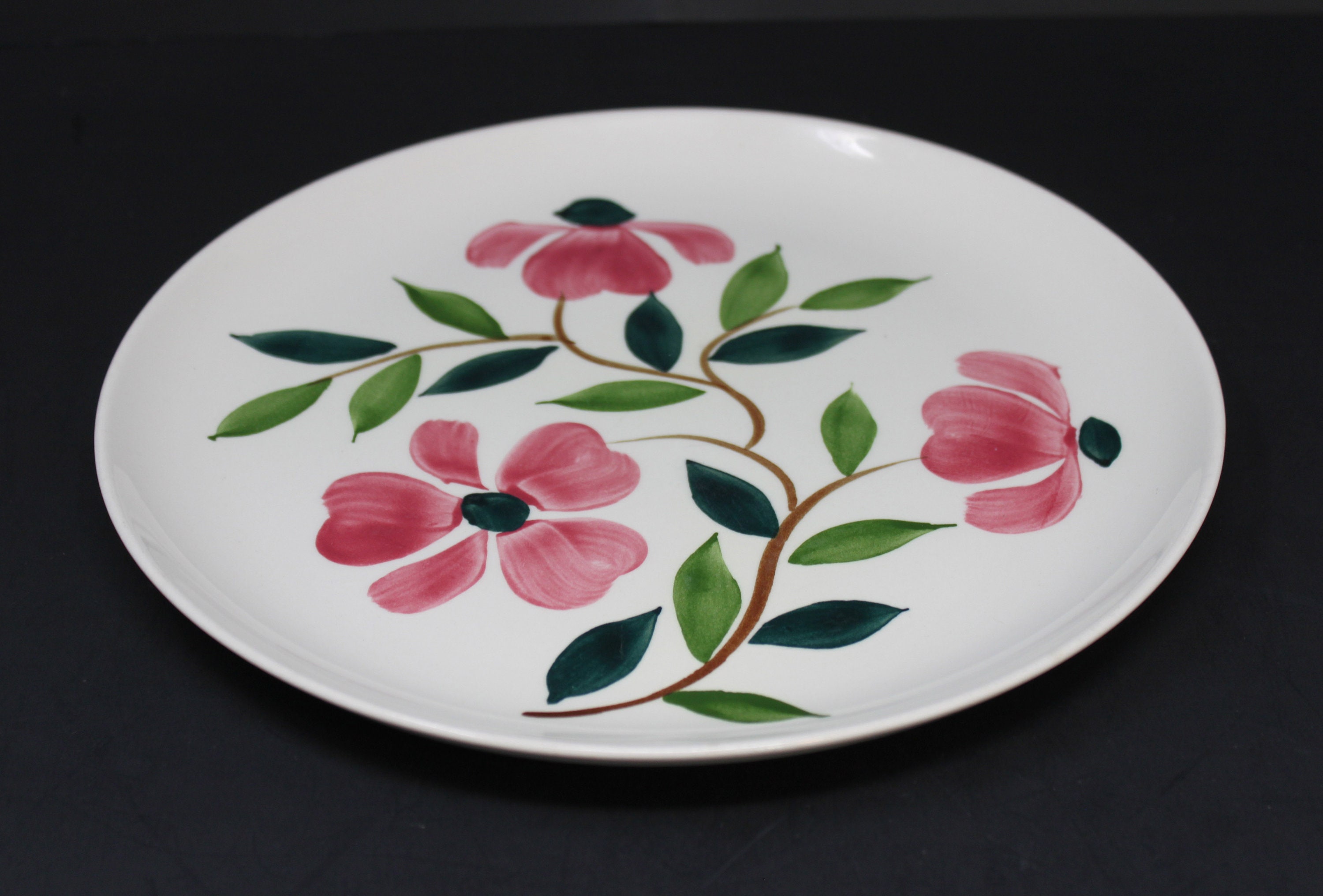 Vintage Rio Stetson China Hand-painted Plate White With 3 Pink Flowers ...