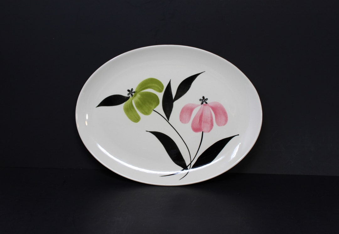 Vintage Oval Stetson China Hand-painted Platter; White With Yellow ...
