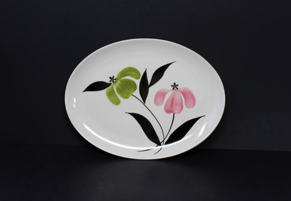 Vintage Oval Stetson China Hand-painted Platter White With - Etsy