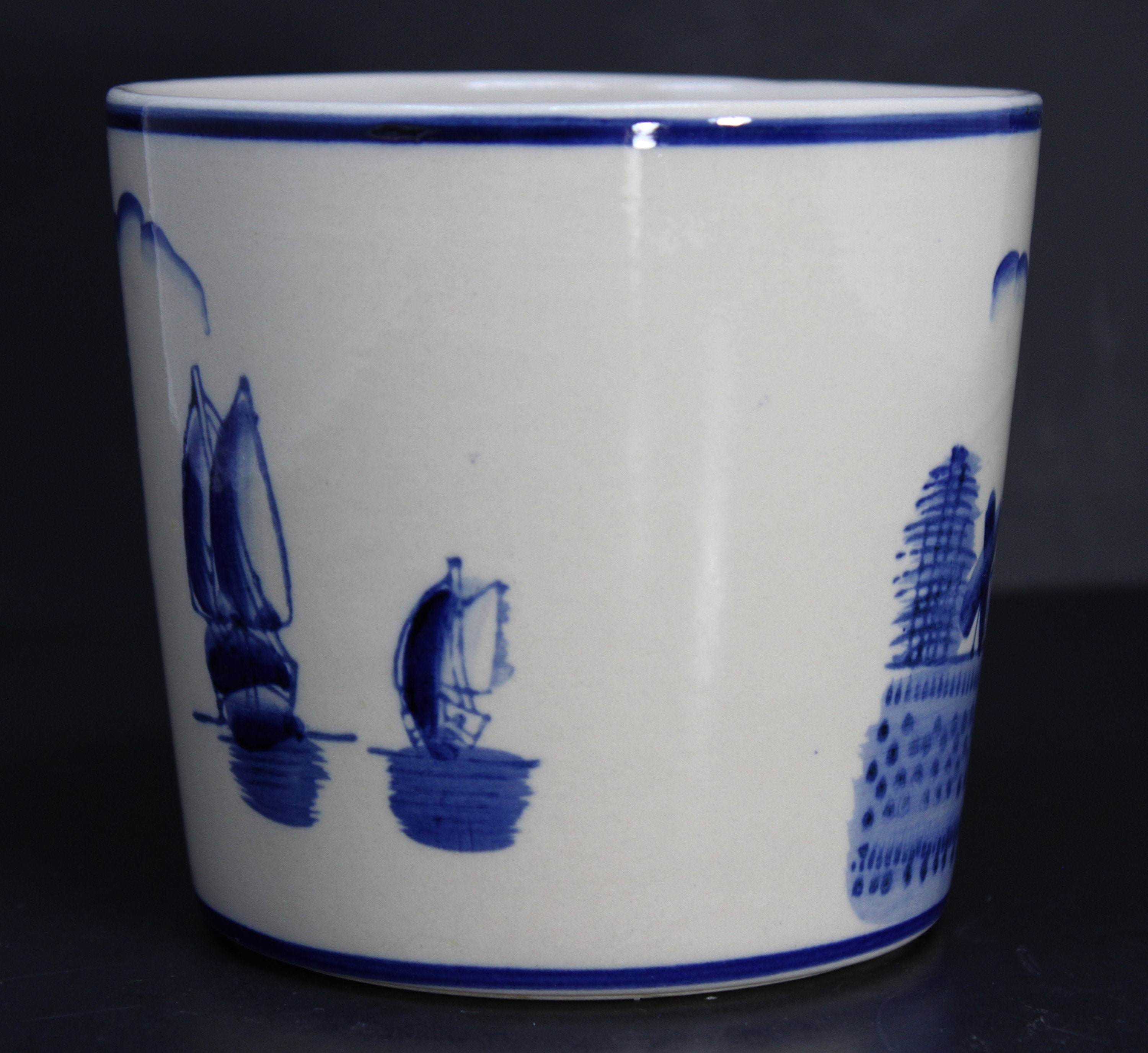 Vintage Blue and White Ceramic Delft Style Flower Planter Kitchen ...