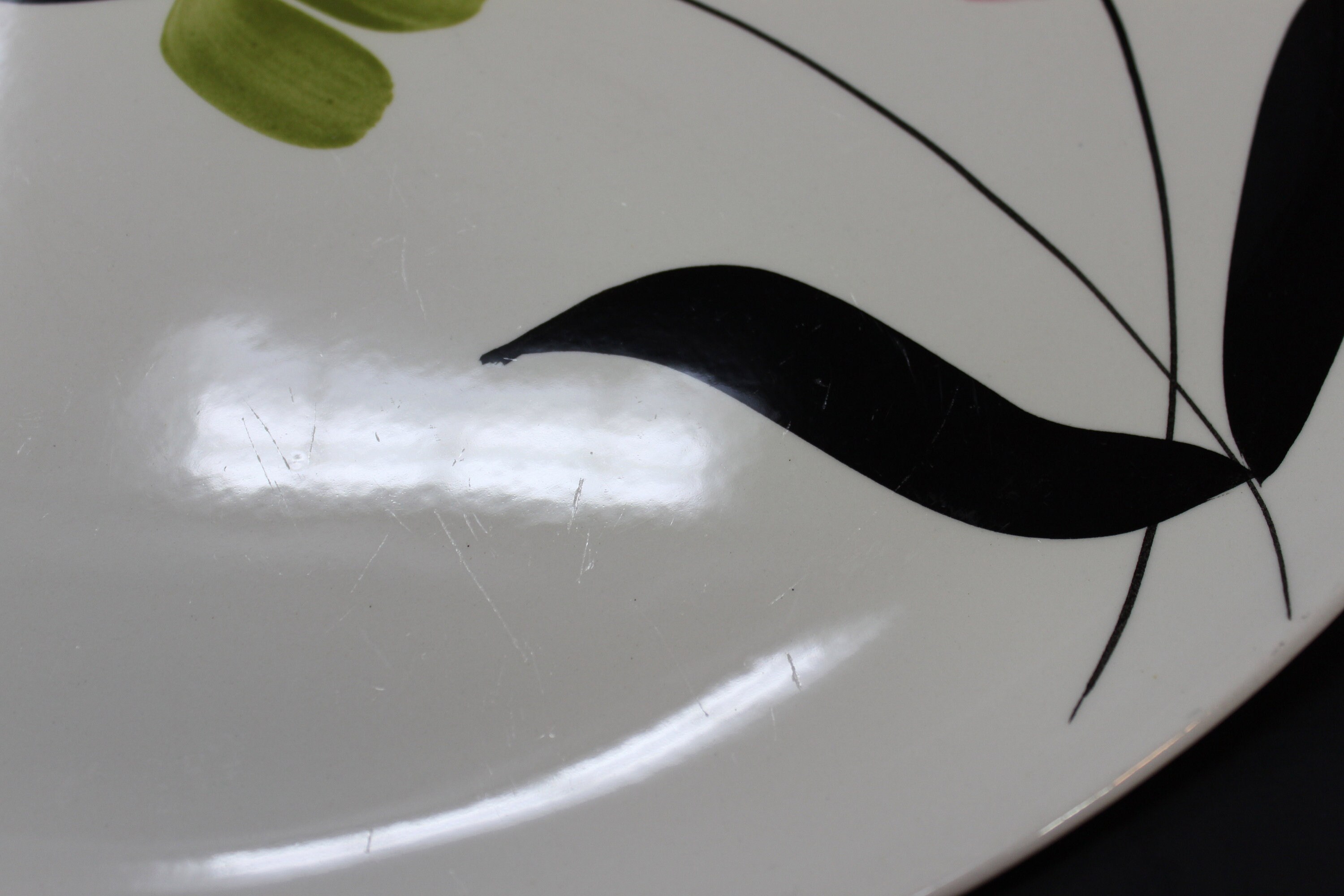 Vintage Oval Stetson China Hand-painted Platter; White With Yellow ...